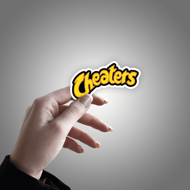 Cheaters Logo Parodies Food and Beverages Sticker – stickermirchi.com