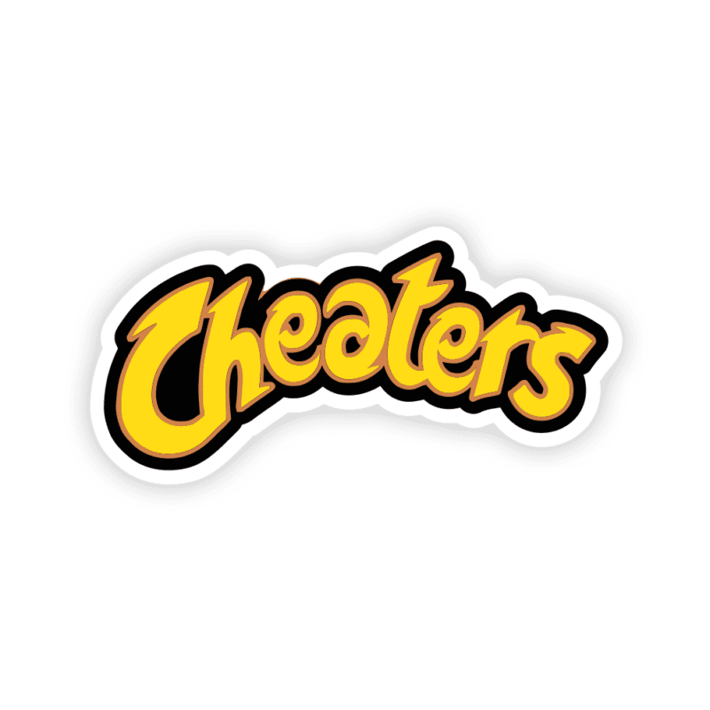 Cheaters Logo Parodies Food and Beverages Sticker – stickermirchi.com