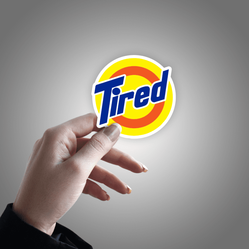 Tired Tide Logo Sticker – stickermirchi.com